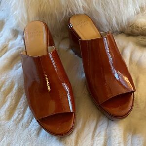 Sezane | Shoes | Szane Deva High Mules In Polished Camel | Poshmark
